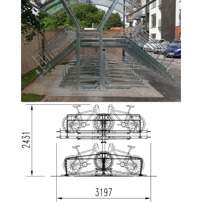 Double Sided Two Tier Cycle Racks